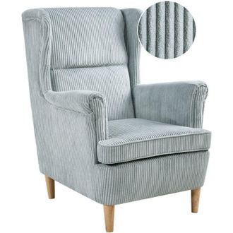 Beliani Ohrensessel ABSON Cord Hellblau