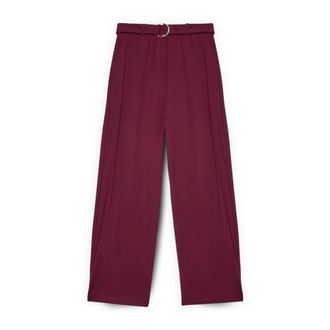 Fiorella Rubino Femme, Pantalons, Rouge, Taille: 44 FR Pantalon Large &agrave; Ceinture Anneau