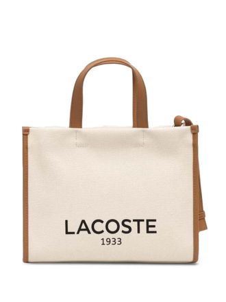 Lacoste sac cabas à logo imprimé - Tons neutres
