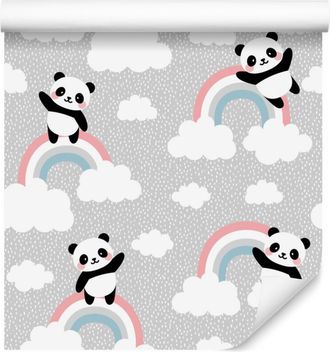 OEM Carta Da Parati Con Motivo Panda E Nuvole Per Soggiorno E Camera Da Letto, 50x1000 Cm