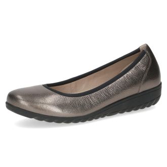 Caprice Caprice Damen Ballerinas aus Leder mit Keilabsatz, Metallisch (Piombo Metal), 40 EU