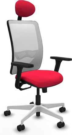 Piqueras y Crespo Drehstuhl mit Zulema-Armlehnen, h&ouml;henverstellbarer Lendenwirbelst&uuml;tze und festem Kopfteil, ausgestattet mit Sincro 3 Positionen und Schneideschaum, We