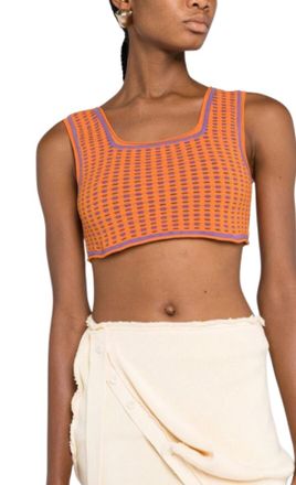 Jacquemus Le Haut Macio Crop Top in Orange Size XXS