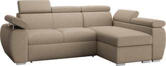 Mirjan24 Ecksofa Boston Mini, Eckcouch mit Schlaffunktion und Bettkasten, Polsterecke mit Einstellbare Kopfst&uuml;tzen, L-Sofa, Polstergarnitur, Wohnlandschaft (Ar