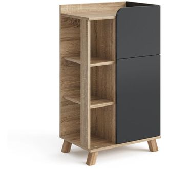 Vicco Armoire basse Karen, Anthracite, 50 x 90 cm avec porte et tiroir Vicco