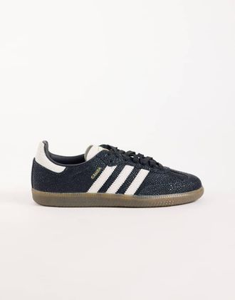 adidas Originals Samba OG Sneaker in Schwarz und Wei&szlig; mit Kroko-Print