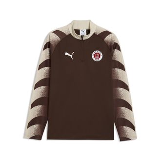 Puma FC St. Pauli Slim Aufw&auml;rmoberteil mit Rei&szlig;verschluss bis zum Hals Herren, Accessoires, Braun, 3XL