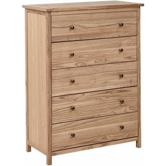 Beliani Beliani - Commode Rustique en Bois avec 5 Tiroirs Meubles de Rangement Salon Bois Clair Salton