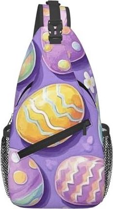 Generic Sac &agrave; bandouli&egrave;re violet &agrave; motif de fleurs de P&acirc;ques - Sac &agrave; dos de voyage pour homme - Sac &agrave; dos de randonn&eacute;e