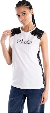 Pinko Pinko, Femme, Tops, Blanc, Taille: 36 FR D&eacute;bardeur ras du cou