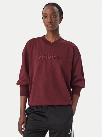 adidas Sweatshirt Seasonal Essentials Satin V-Neck KS7925 Dunkelrot Regular Fit