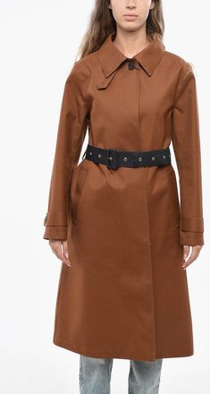 Mackintosh Maxi-Mantel aus Gabardine mit verdeckter Knopfleiste Mackintosh