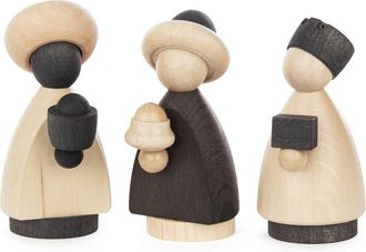 Rudolphs Schatzkiste Weihnachtliche Miniatur Heilige 3 Könige Natur/anthrazit Höhe 7cm NEU Geburt Christi Miniaturfigur Figuren Holzfigur Weihnachten Fensterschmuck Spielz