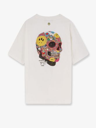 Barrow Mens Cotton T-Shirt With Multicolored Logo White T-Shirts And Polos