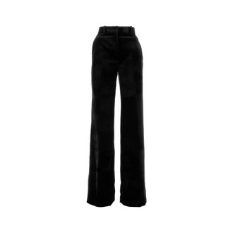 Ermanno Scervino Femme, Pantalons, Noir, Taille: 38 FR Pantalon Palazzo en velours avec passepoil contrastant