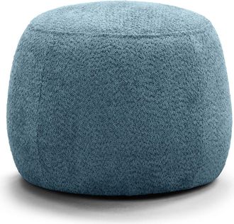 Studio Copenhagen home24 Polsterhocker LOVELOCK 59 x 45 x 59cm Blau/Hellblau Bouclé Stoff Cady: Hellblau