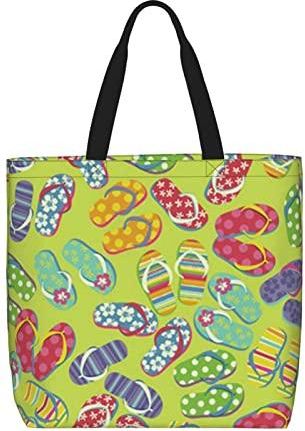 Generic Sac Fourre-Tout Tongs Sac De Shopping R&eacute;utilisable Avec Poign&eacute;es Sacs En Toile, Pour Voyage, Burea, Femmes, &Eacute;cole