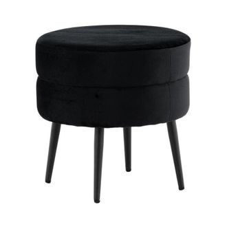 Paris Prix Paris Prix - Pouf Design en Velours Pot 40cm Noir