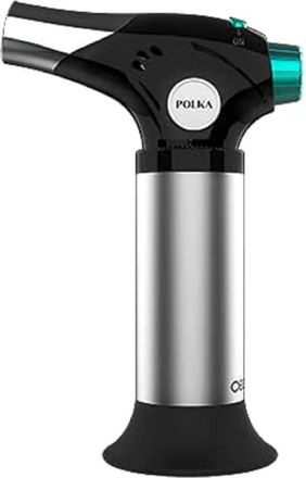 Cecotec Küchenbrenner Polka Flame-Cook 1000 Stahl. Erreicht 1300ºC, Flammenanpassungsregler, Sicherheitsblock, Bürste, Spatel und Rezeptbuch enthalten