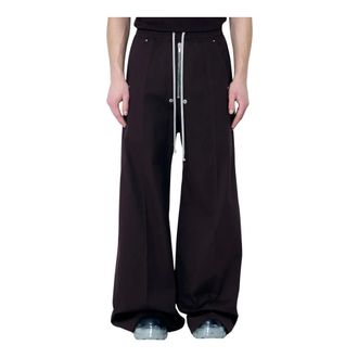 Rick Owens Homme, Pantalons, Brun, Taille: M Pantalon Large Stretch Bela avec Poches