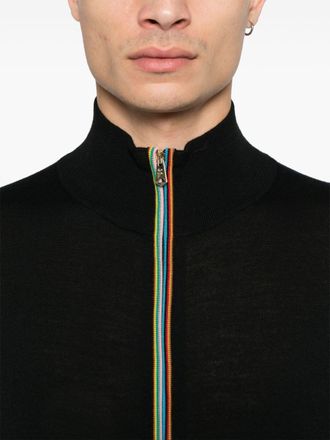 Paul Smith Signature Stripe Wool Cardigan - Black