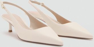 Mango Chaussures pointues talon kitten heel &eacute;cru - Femme - 35 - MANGO