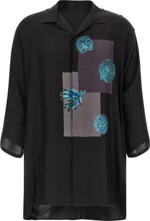 Yohji Yamamoto Homme, Chemises, Noir, Taille: XL Chemise en Soie Satin 12 Momme