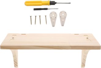 DOITOOL Wandregal aus Natürlichem Holz Schwebendes Stabiles Aufbewahrungsregal ohne Bohren Platzsparendes Wandablagebrett für Badezimmer Schlafzimmer Vielseit