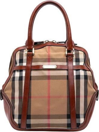 Burberry Hobo Bags - Small Leather Trimmed House Check Canvas Bridle Or - Gr. unisize - in Braun - für Damen