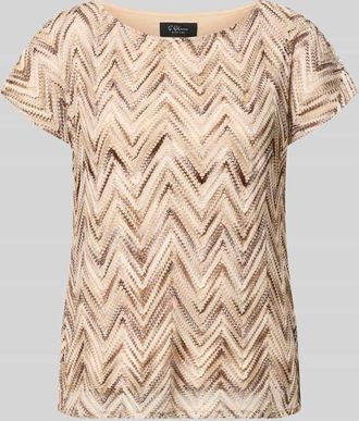 s.Oliver Black Label Relaxed Fit T-Shirt mit Lochstrickmuster