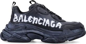 Balenciaga Low-Top Sneaker - Triple S Paint Logo Sneakers - Gr. 40 (EU) - in Grau - f&uuml;r Damen