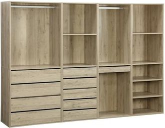 Sweeek Alices Home - Kit Dressing modulable avec 4 éléments. Naturel. Panneaux stratifiés