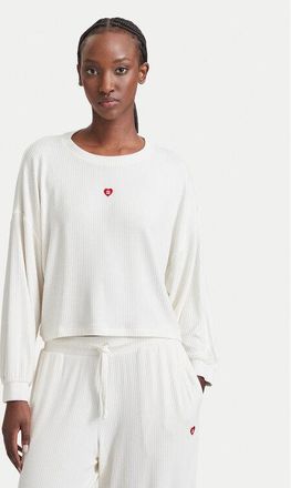 HUGO BOSS Pyjama-Bluse Heart 50566668 Creme Relaxed Fit