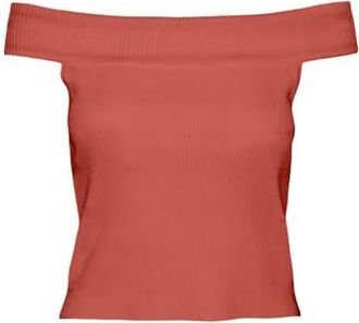 Vero Moda Vmwillow Débardeur en Tricot à épaules dénudées pour Femme, Sienne, S