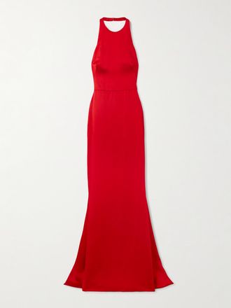 Givenchy Neckholder-robe Aus Gl&auml;nzendem Cr&ecirc;pe - Rot