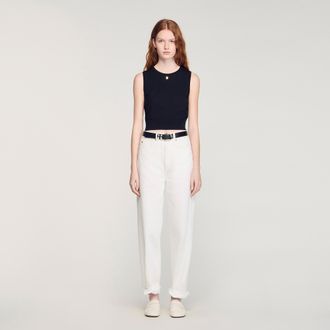 Sandro Pull court sans manches en maille