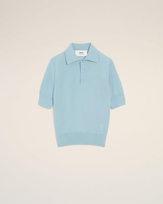 Ami Polo Bleu Ami De Coeur En Laine Ciel - XL - Femme