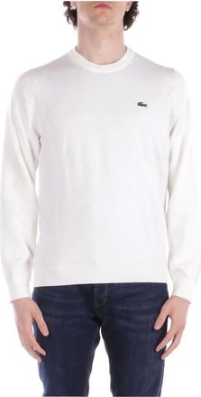 Lacoste Homme, Pulls, Blanc, Taille: L Pulls avec logo frontal