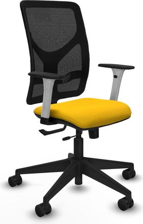 Piqueras y Crespo Isomalla Motilla Stuhl mit wei&szlig;en und schwarzen Armlehnen, h&ouml;henverstellbare Lendenwirbelst&uuml;tze, ausgestattet mit Syncro/Traslack und Schneideschaum, 