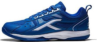 Hundred Raze Kids/Junior Non-Marking Professional Badminton Shoes (Blue/White, UK 1/US 2/EU 35) | Polyester Upper, Rubber Sole | Indoor Tennis, Squash, Table 
