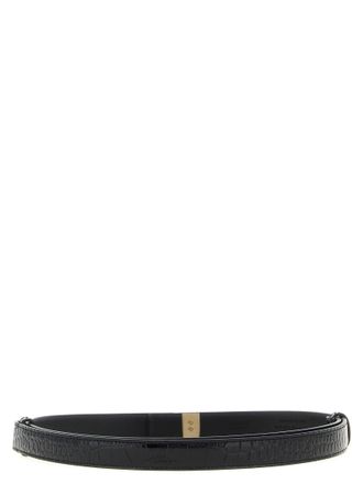 Tom Ford Crocodile-Print Leather Belt - Black