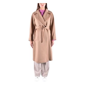 Max Mara Manteau en laine avec d&eacute;tails sartoriaux - Femme - Manteaux - Brun - Taille: 34 FR