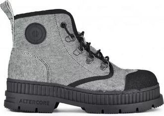 Altercore Damen vegan Stiefel Delle Hellgrau