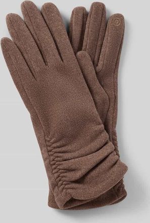 Eem Fashion Handschuhe aus elastischem Material-Mix mit Raffungen