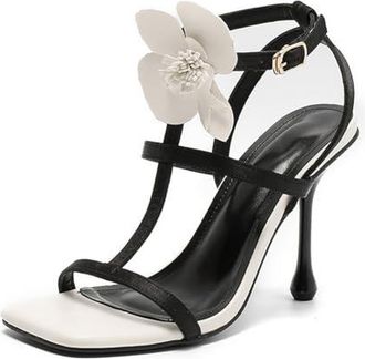 Generic Sandales Romanes &agrave; Talons Aiguilles Femmes Design &agrave; Tige et Fleur Boucle Haut Talon Doublure Douce pour Soir&eacute;es et Usage Quotidien,39 EU