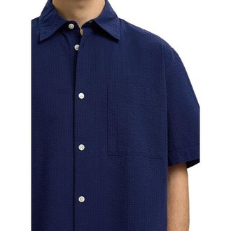 Selected Chemise textur&eacute;e &agrave; manches courtes en coton