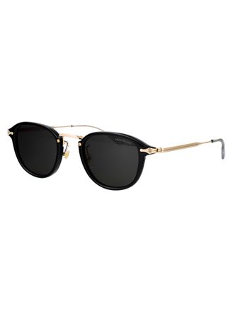 Montblanc Mens Sunglasses Mb0336s Black-Gold-Smoke Metal Black/gold/smoke