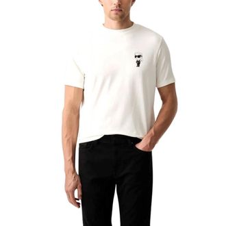 Karl Lagerfeld Homme, Tops, Blanc, Taille: M T-shirt col rond