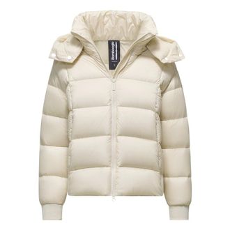 Bomboogie Femme, Vestes, Blanc, Taille: 44 FR Doudoune Courte avec Capuche Amovible
