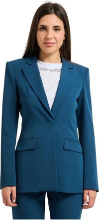 Patrizia Pepe Femme, Vestes, Bleu, Taille: 40 FR Blazer Tailleur en Viscose